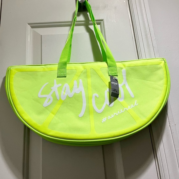 aerie | Bags | Nwt Aerie Stay Cool Neon Yellow And White Cooler | Poshmark